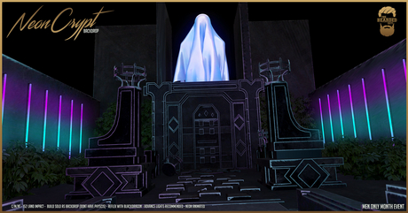 Second Life Marketplace - Neon Crypt Backdrop - The Bearded Guy